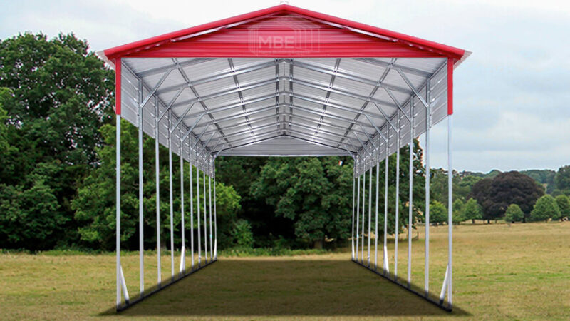 18x41x10 Vertical Roof RV Cover – Metal Building Experts